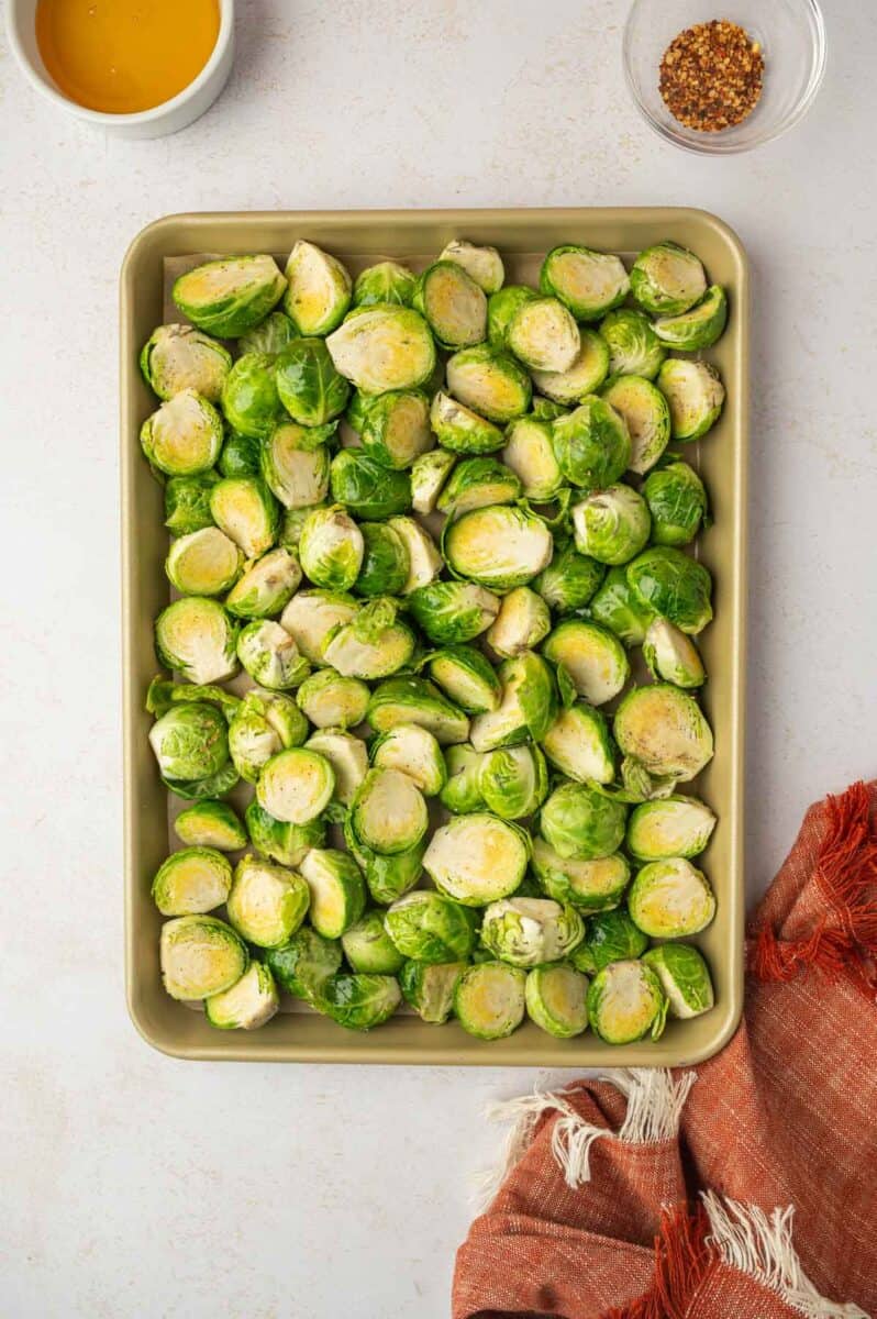 Crispy Hot Honey Brussel Sprouts (Oven or Air Fryer) - Food Exit Recipes