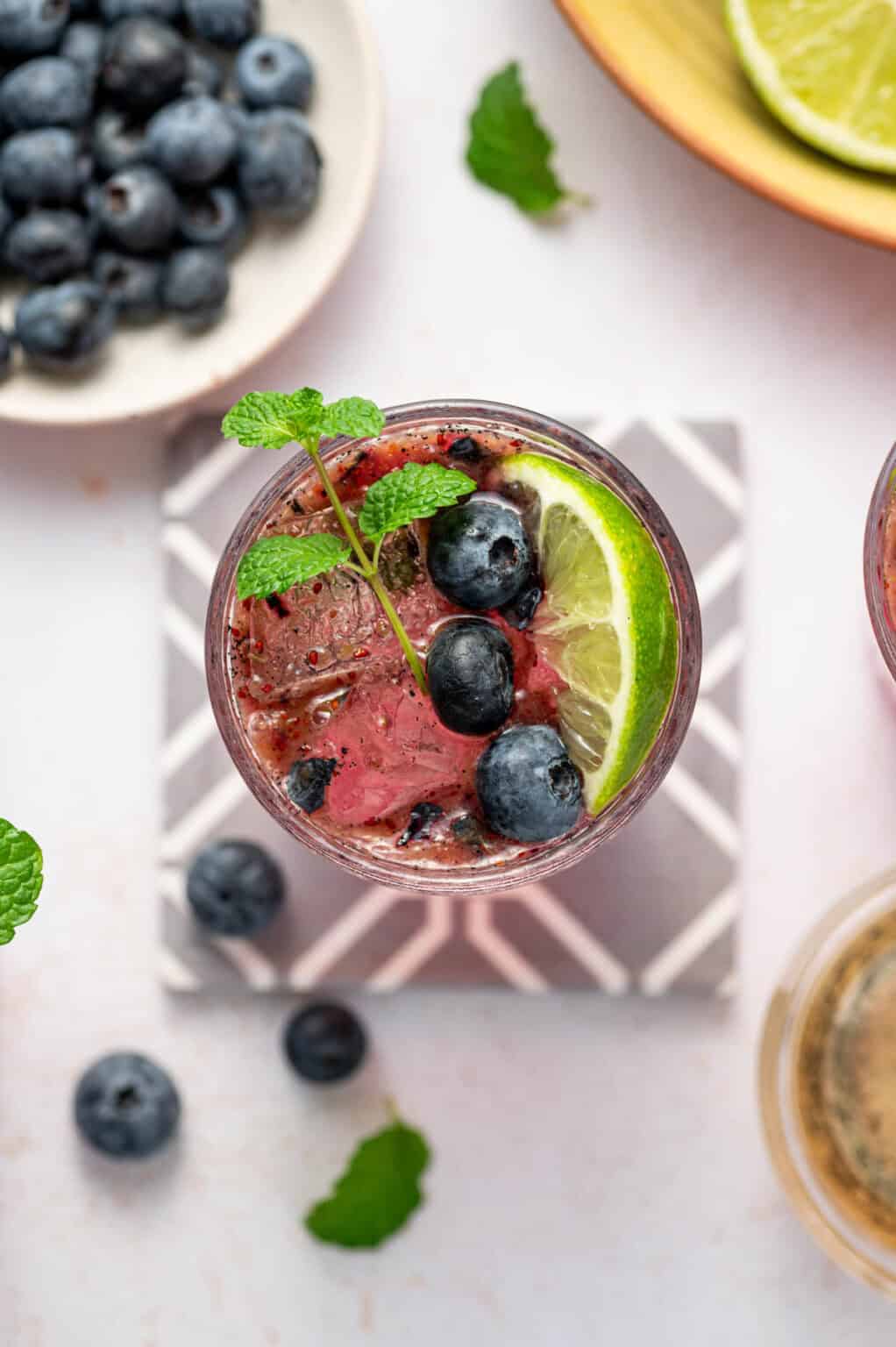 Blueberry Mojito Mocktail (Virgin Mocktail Recipe) - Food Exit Recipes