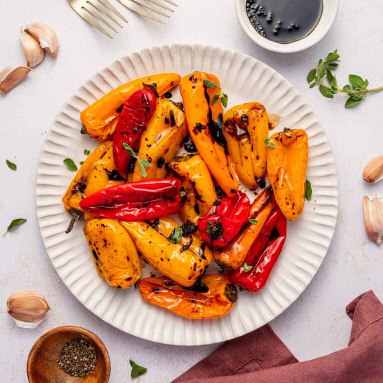 Roasted Mini Peppers with Balsamic and Garlic (Oven-Baked) - Food Exit ...