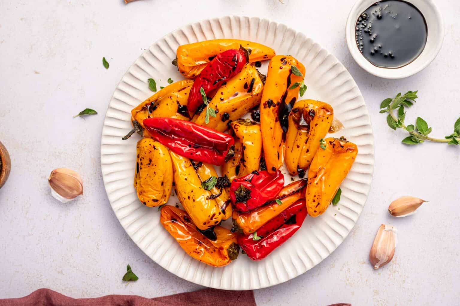 Roasted Mini Peppers with Balsamic and Garlic (Oven-Baked) - Food Exit ...