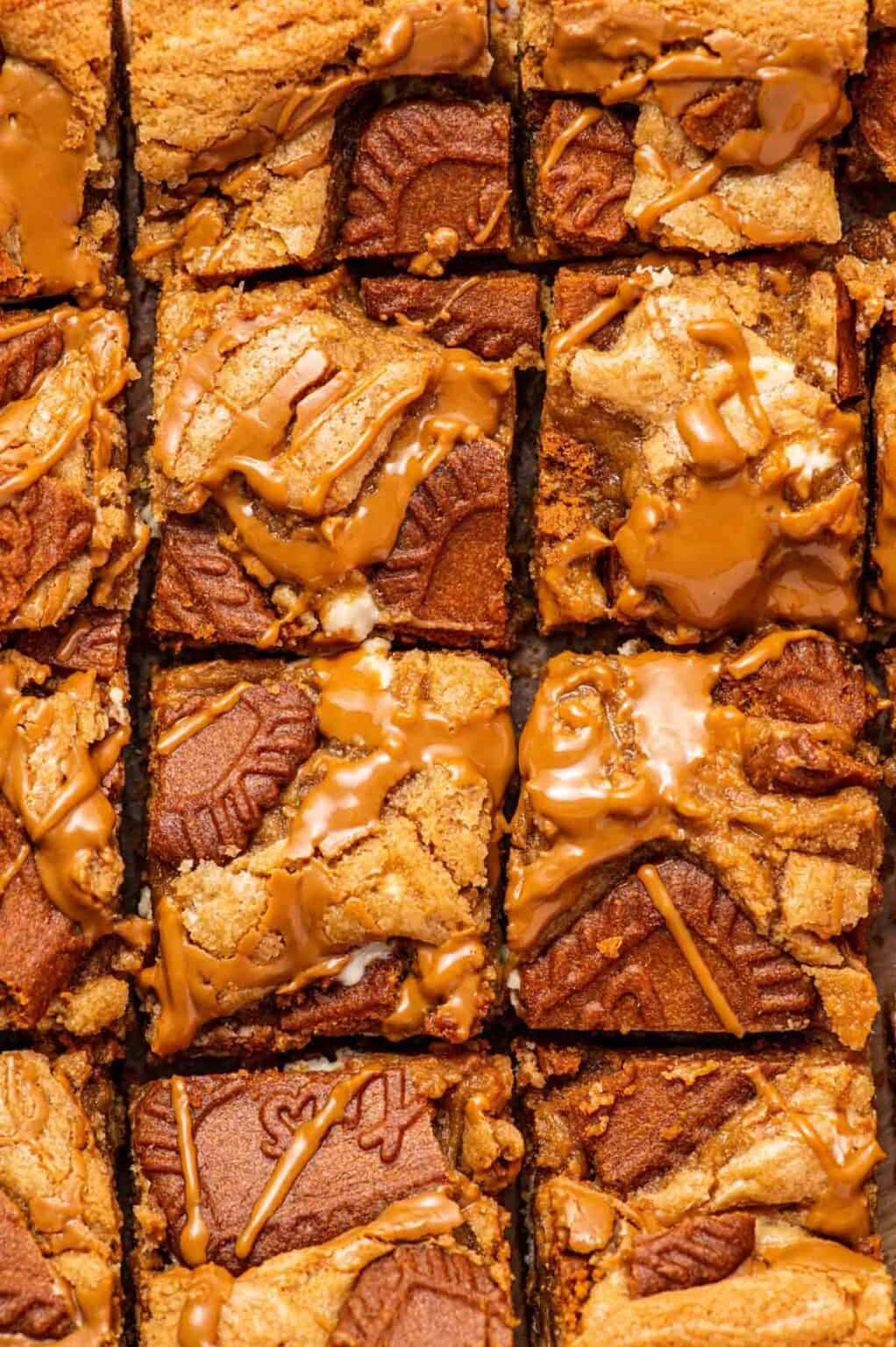Biscoff Blondies with White Chocolate & Cookie Butter - Food Exit Recipes