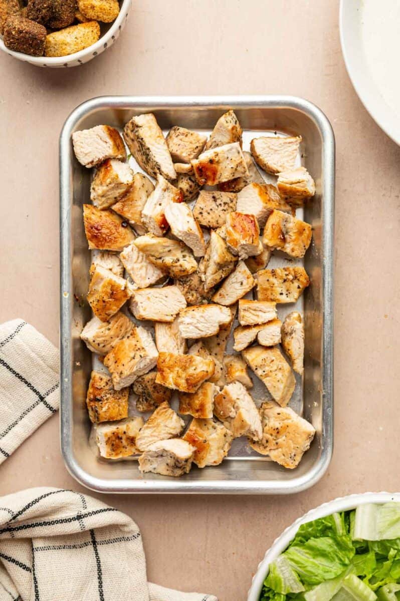 Chicken Caesar Salad (No-Mayo Greek Yogurt Dressing) - Food Exit Recipes